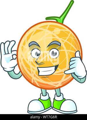 Call me melon cartoon character for health mascot vector illustration ...