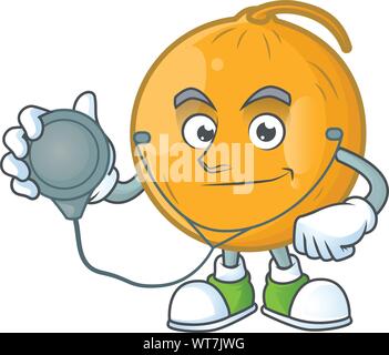 Professor sweet casaba melon fruit cartoon character. vector ...