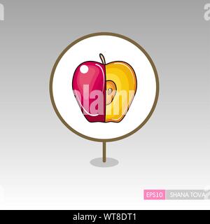 Apple. Rosh Hashanah pin map icon. Shana tova Map pointer. Happy and ...