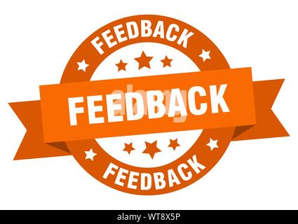 feedback round stamp with orange ribbon. feedback Stock Vector Image ...
