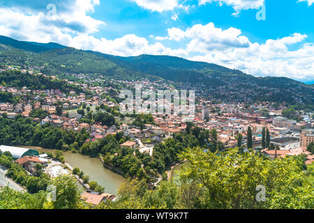Panoramic view of Yellow Fortness (Zuta Tabija), Vratnik in Sarajevo ...