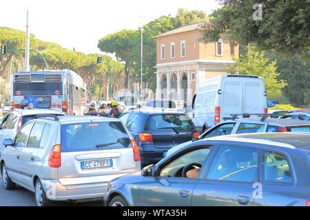 Traffic jam congestion downtown Rome Italy Stock Photo - Alamy