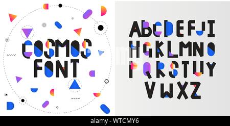 Modern fancy geometry font alphabet. Handwritten font letters. Hand ...