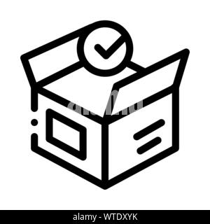 Opened Carton Box Approved Element Vector Icon Stock Vector Image & Art ...