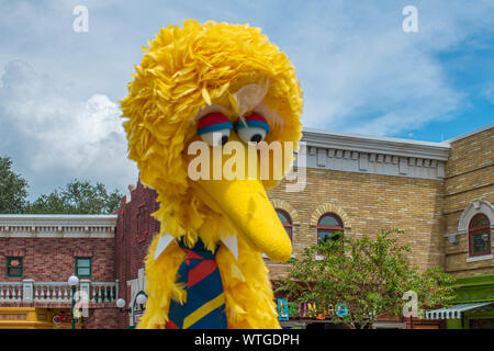 Orlando, Florida. August 28, 2019.Top view of big Elmo float in Sesame ...