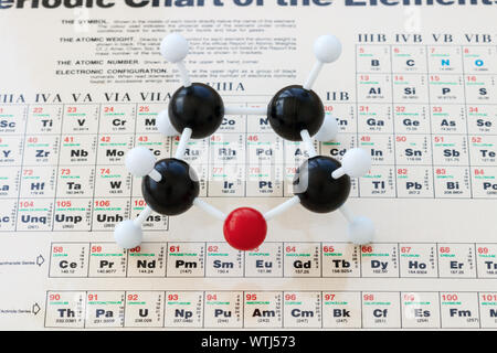 Plastic ball-and-stick model of a tetrahydrofuran (THF) molecule ...