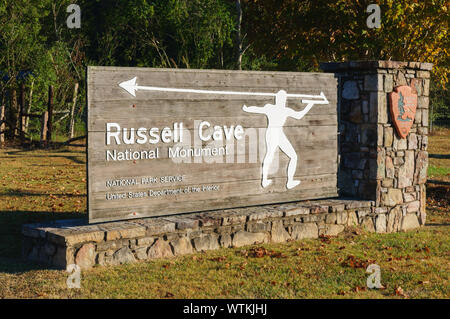 Russell Cave National Monument's Welcome Sign Stock Photo - Alamy