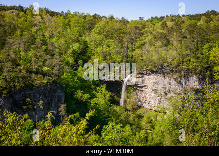 Waterfall off cliff at Little River Canyon National Preserve Stock ...