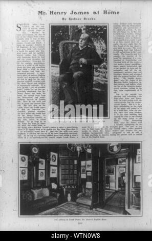 Henry James in the garden of his home, Rye UK, 1903. Hand-colored ...