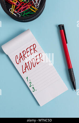 Writing note showing Career Ladder. Business photo showcasing Job ...