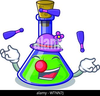 Clown magic potion on the cartoon table vector illustration Stock ...