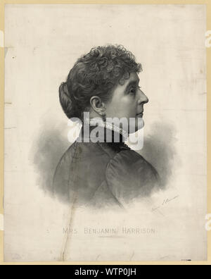 Mrs. Benjamin Harrison Stock Photo - Alamy