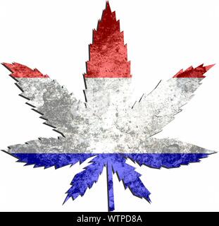 Map of the Netherlands in the colors of the flag with administrative ...