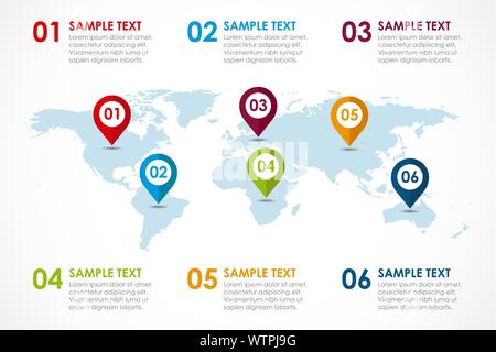 Word map infographic with population diagram. Vector illustration Stock ...
