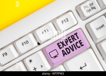 Writing note showing Expert Advice. Business concept for Sage Good Word ...