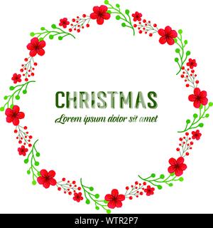 Vector illustration red flower frame for design of sunny day of hand ...