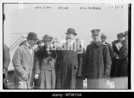 Mrs. Sims, Hylan, Adm. Burrage, Photograph shows the wife of William ...