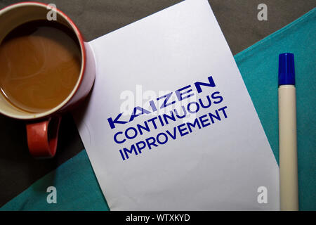 Kaizen - Japanese continuous improvement concept - handwriting on a ...