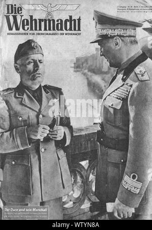 Benito Mussolini with his field Marshall Rodolfo Graziani on Nazi ...