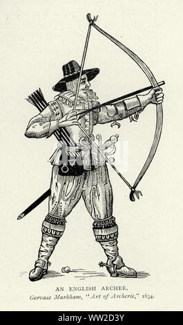 English Archer shooting longbow Stock Photo - Alamy