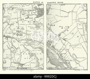 Map of The Battle of Marston Moor, 2 July 1644, English Civil War Stock ...