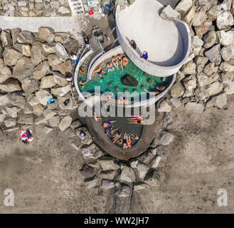 Gudlaug baths, geothermal hot tubes, located on Langisandur, Akranes ...