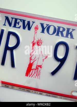 New York license plate; vehicle registration number. New York NY "The ...