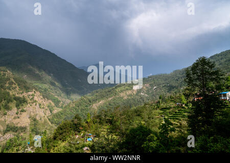 Valley of Ghar Khola river in vicinities of Ghara village, Annapurna ...