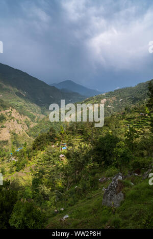 Valley of Ghar Khola river in vicinities of Ghara village, Annapurna ...