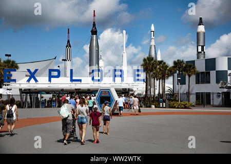Visitor main entrance of the NASA Kennedy Space Centre, Florida Stock ...
