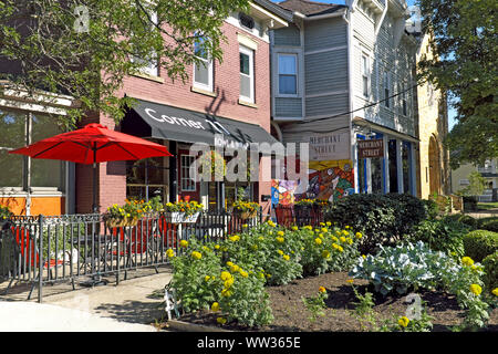 The historic Tremont neighborhood of Cleveland, Ohio, USA has signage ...