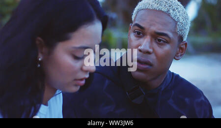 USA. Kelvin Harrison Jr. and Alexa Demie in a scene from the ©A24 new movie: Waves (2019). Plot ...