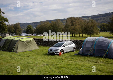 Camping at Coniston Hall Camp site Stock Photo - Alamy
