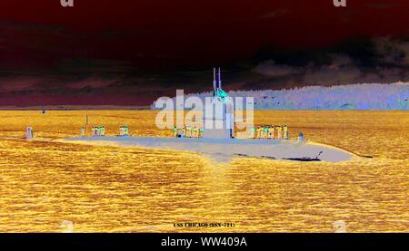 USS Chicago (SSN 721) at periscope depth off Malaysia Stock Photo - Alamy