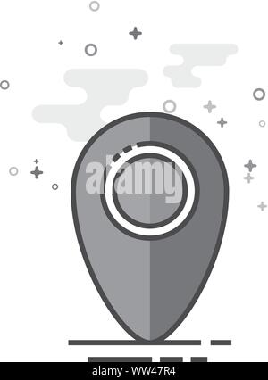 Map icon in flat outlined grayscale style. Vector illustration Stock ...
