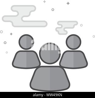 Teamwork icon in flat outlined grayscale style. Vector illustration ...