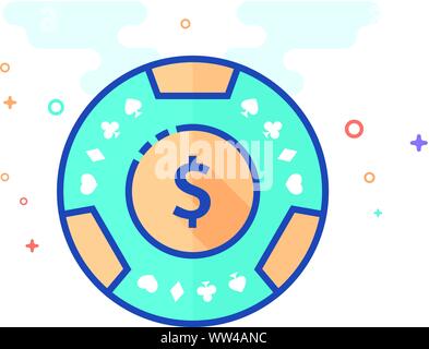 Dice icon in outlined flat color style. Vector illustration Stock ...