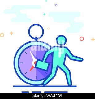 Clock icon in outlined flat color style. Vector illustration Stock ...