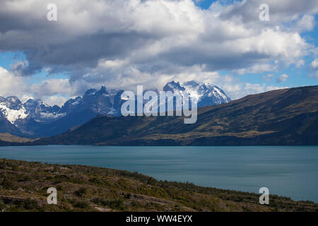 Lago del Toro looking back to The Blue Massif Torres del Paine National ...