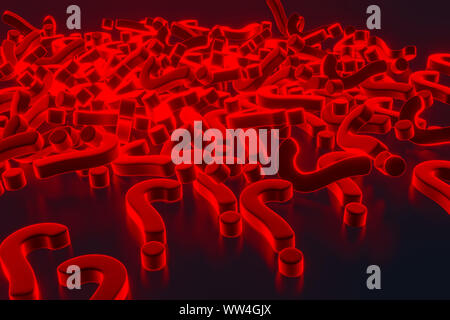 Mountain with question marks. Many question marks on floor. FAQ concept. 3d rendering Stock ...