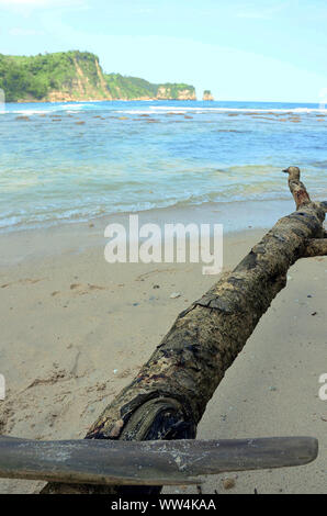 Tropical green rocks of Java island coast, Indonesia Stock Photo - Alamy