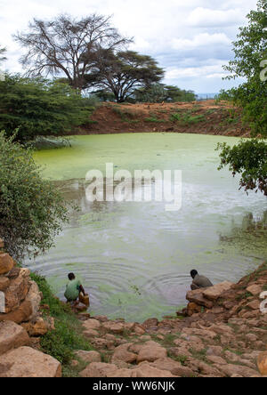 Holy water in a pound collected by oromo pilgrims, Oromia, Sheik ...