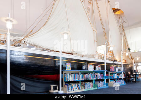 Half scale model of historical schooner, Rose Dorothea, inside ...