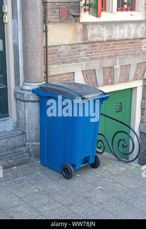 Big Blue Plastic Wheelie Bin for Industry Recycling Waste Stock Photo ...