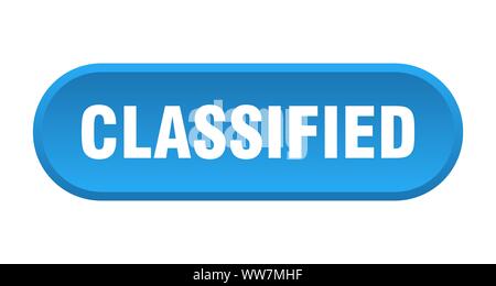 classified sign. classified rounded blue sticker. classified Stock ...