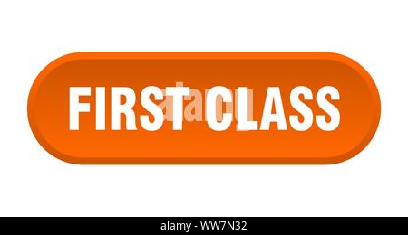 first class button. first class rounded white sign. first class Stock ...