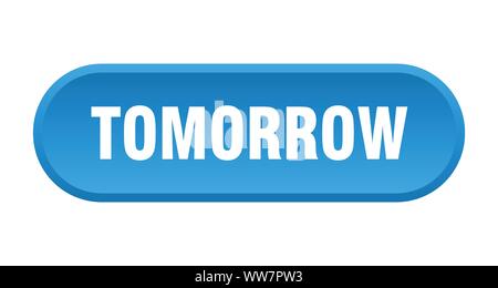 tomorrow button. tomorrow square blue push button Stock Vector Image ...