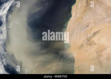 Sandstorm from space. Elements of this image furnished by NASA. High ...