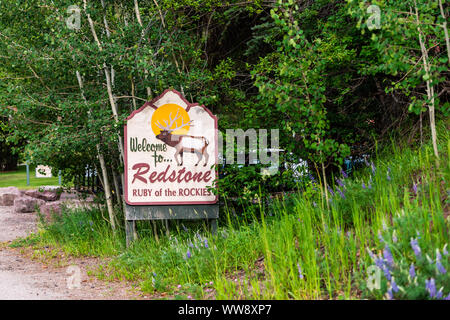 Redstone, USA - July 1, 2019: Highway 133 in Colorado during summer ...