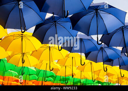 Colorful umbrellas decoration welcoming the summer Stock Photo - Alamy